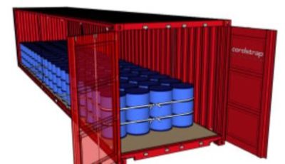 Loading Plan Steel Drums in 40ft Container | Cordstrap AnchorLash